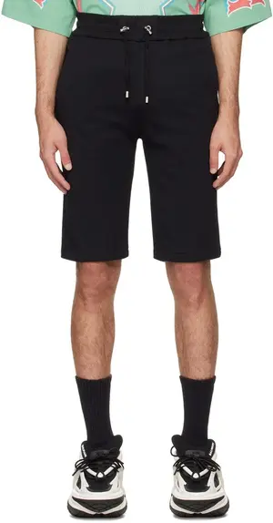 Balmain Cotton Shorts With Flocked Logo