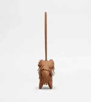 TOD'S Lion Pendant Charm In Calfskin Leather