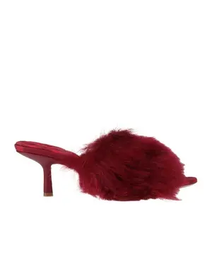 Burberry Minimalist Leather Stiletto Heels - Red