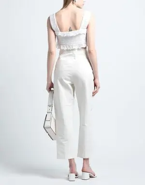 Isabel Marant Étoile Solid Color Lace Sleeveless Crop Top
