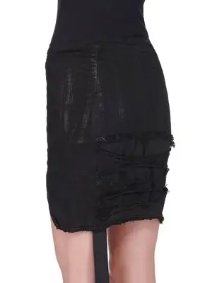 Rick Owens Distressed Denim Mini Skirt