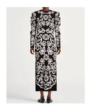 Farm Rio Long Sleeve Maxi Dress With Floral Print