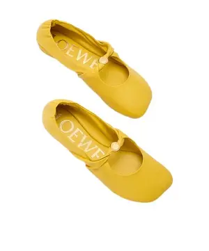 Loewe Pebble Soft Ballerina Flats In Nappa Lambskin - Dandelion