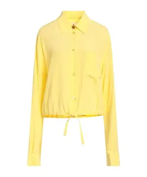 Marni Long Sleeve Crepe Shirt With Drawstring Hem