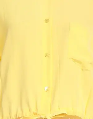 Marni Long Sleeve Crepe Shirt With Drawstring Hem