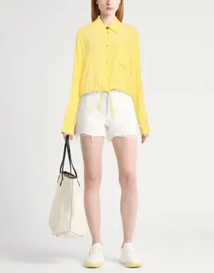 Marni Long Sleeve Crepe Shirt With Drawstring Hem