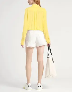 Marni Long Sleeve Crepe Shirt With Drawstring Hem