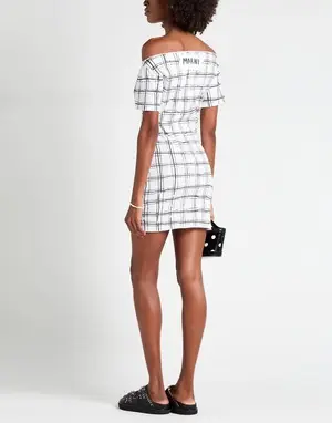 Marni Plaid Bodycon Dress With Short Sleeves
