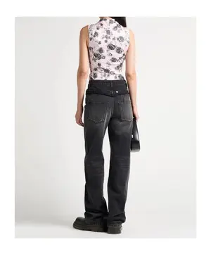 GANNI Floral-print Sleeveless Turtleneck Top