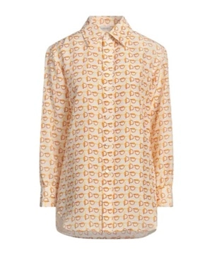 Burberry Patterned Silk Blouse - Nude