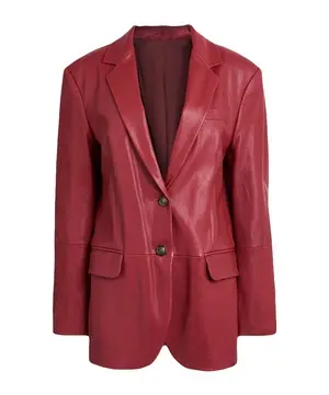 Brunello Cucinelli Single-breasted Leather Blazer