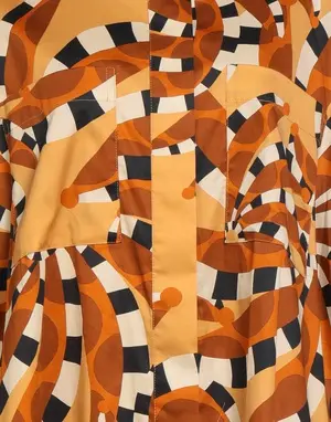 Farm Rio Printed Band Collar Long Sleeve Shirt
