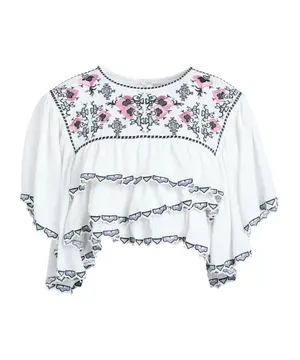 Isabel Marant Étoile Multicolor Spliced Ruffled Top - White