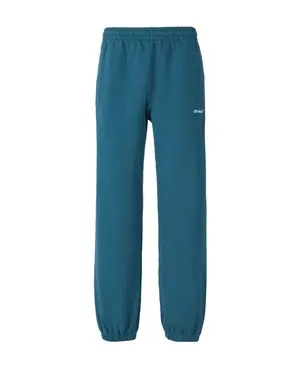 Off-White Logo Printed Elasticated Waistband Trousers - Blue