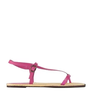 Farm Rio Leather Thong Sandals With Ankle Buckle