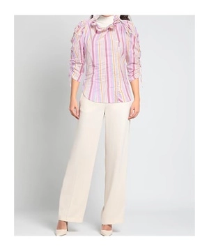 Isabel Marant Étoile Striped Shirt With Ruffled Neckline And Gathered Sleeves