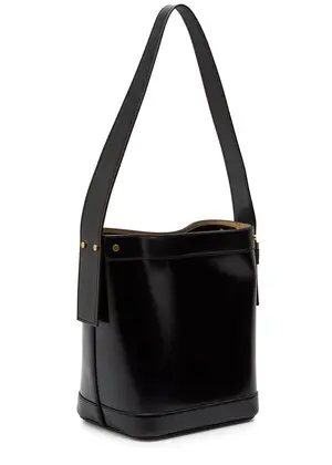 Versace Chain Small Leather Bucket Bag