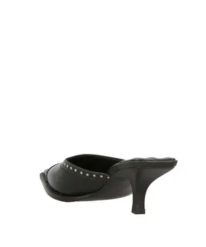 Burberry Studded Heel Leather Mule Slippers