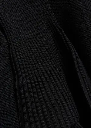 SELF-PORTRAIT Ribbed Stretch-knit Top
