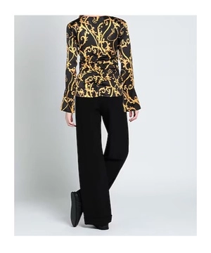 GANNI Two-tone Satin Gathered Top