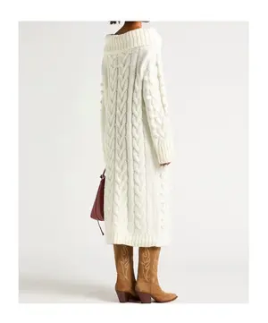 Farm Rio Long-sleeved Embellished High Collar Dress