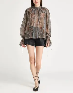 Saint Laurent Paisley-print Chiffon Long Sleeve Top