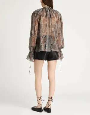 Saint Laurent Paisley-print Chiffon Long Sleeve Top