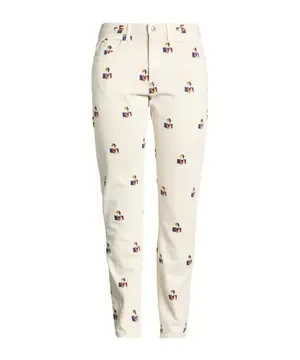 Isabel Marant Étoile Embroidered Tapered Denim Trousers - White