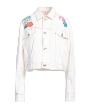 Marni Embroidered Denim Jacket - White