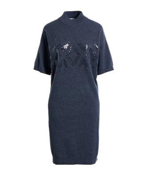 Brunello Cucinelli Knitted Midi Dress With Sequins - Black