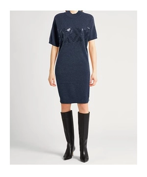 Brunello Cucinelli Knitted Midi Dress With Sequins