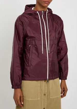 Moncler Coquelicot Hooded Shell Jacket - Red