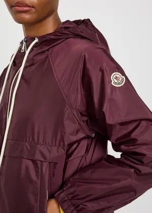 Moncler Coquelicot Hooded Shell Jacket - Red