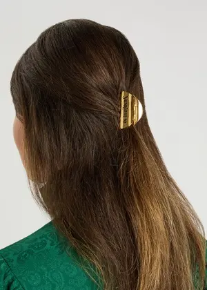 Saint Laurent Logo-engraved Brass Hair Clip