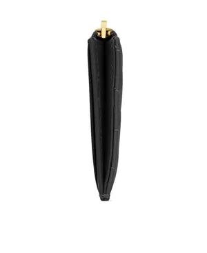 Saint Laurent Cassandre Matelassé Fragments Zipped Card Case In Lambskin
