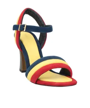 Tory Burch Multicolor Patchwork Slingback Block Heel Sandals