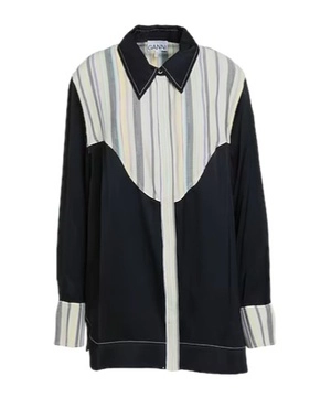 GANNI Long Sleeve Printed Shirt