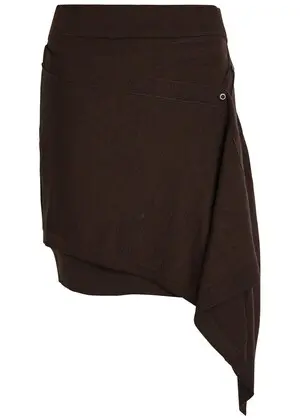 LEMAIRE Buttoned-panel Fine-knit Mini Skirt - Black