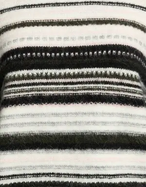 GANNI Striped Intarsia-knit Cardigan