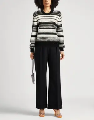 GANNI Striped Intarsia-knit Cardigan