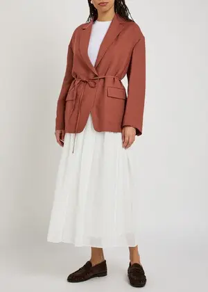 Brunello Cucinelli Tie-waist Twill Jacket