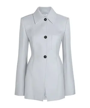 Sportmax Fitted Cotton-blend Jacket - White