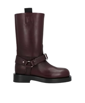 Burberry Buckled Leather Boots - Black
