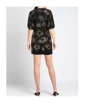 Farm Rio Sequin Round Neck Mini Dress