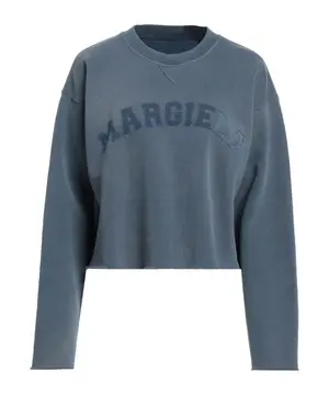 MAISON MARGIELA Solid Color Fleece Hoodie - Blue