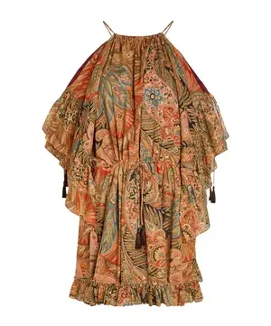 ETRO Paisley Frill Cotton Mini Dress