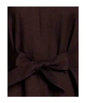 Max Mara Linen Shirt Dress With Fringe Detail