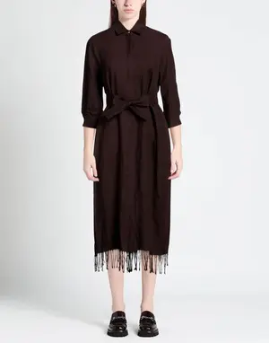 Max Mara Linen Shirt Dress With Fringe Detail
