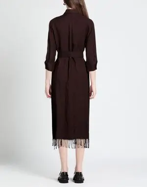 Max Mara Linen Shirt Dress With Fringe Detail
