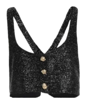 GANNI Sequined Cropped Top